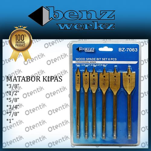 Jual BENZ MATABOR KAYU KIPAS SET 6PCS - MATA BOR WOOD SPADE BIT DRIL 6 ...
