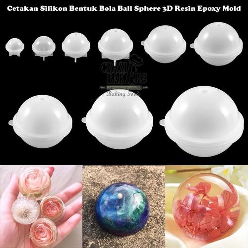 Jual Cetakan Silikon Bentuk Bola Ball Sphere 3D Resin Epoxy Mold - 10 ...