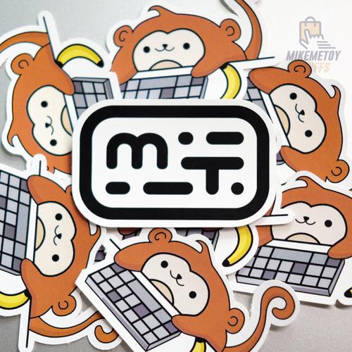 Jual Monkey Type Logo Sticker Die Cut Stiker Keyboard Typing Test 7cm ...