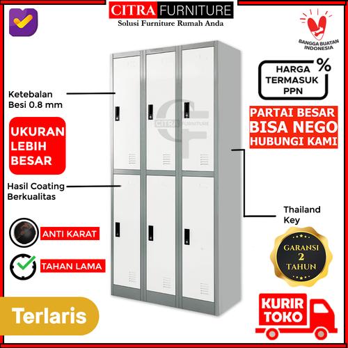 Promo Lemari Loker Besi 6 pintu|Locker Kantor Dokumen File Arsip ...