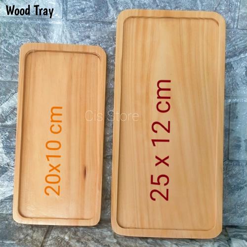 Jual wooden tray nampan kayu 25 x 12 cm baki kayu piring kayu coffee ...