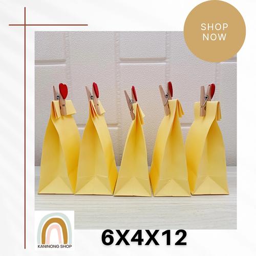 Jual Paper Bag Kecil Warna Kuning - 6 x 4 x 12 - Kuning, polos - Kota ...
