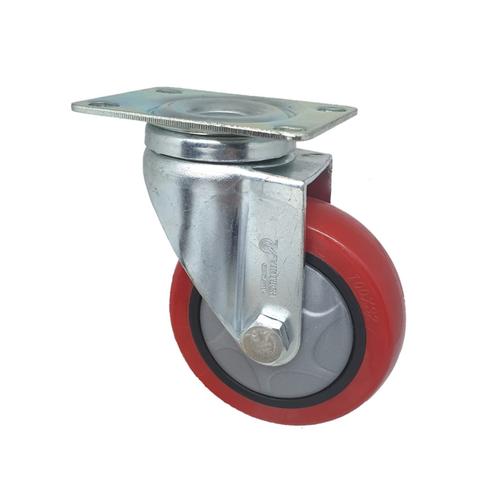 Jual Roda Trolley PU Medium Duty Vintech Germany Diameter 4 Plat Hidup ...