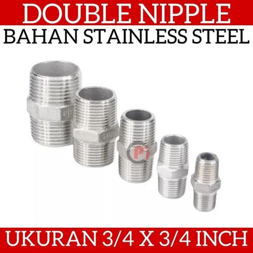 Jual Double Neple Drat Pipa Stainless Steel Nipple Ukuran 1/2 x 1/4 ...