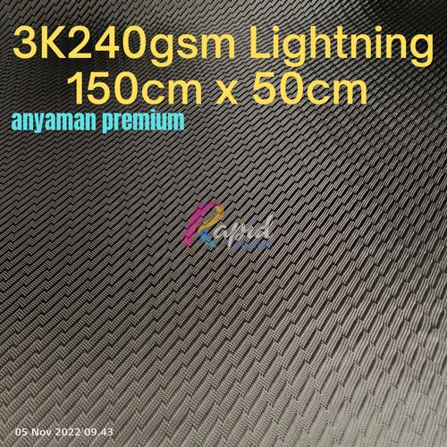 Jual Serat Karbon 3K 240gsm Motif Petir Lightning Carbon Fiber Fabric ...