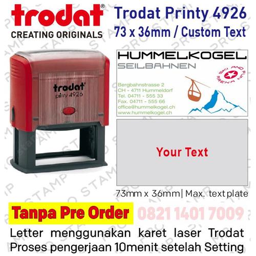 Jual Stempel Otomatis Custom Design Trodat 4926 (Ukuran 73x35 mm ...