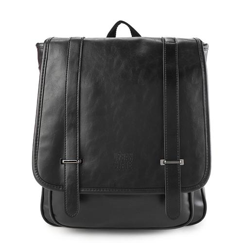 Promo Urban State - Distressed Leather Commuter Mess Backpack - Black ...