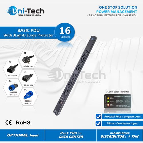 Jual BASIC PDU 16 Socket C13 with Surge Protection, Input - IEC309 2P E ...