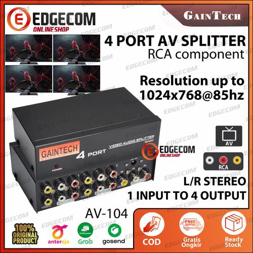 Jual GAINTECH AV SPLITTER 4 Port / Audio Video RCA SPLITTER 4P ...