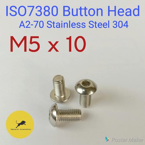 Jual Baut L button M5 x 10 SS304 - Jakarta Timur - Mekanikautomation | Tokopedia