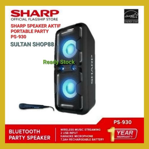 Jual SHARP SPEAKER AKTIF PS-930 PORTABLE PARTY WIRELESS BLUETOOTH I ...