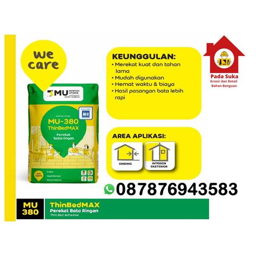 Jual Mortar Utama MU-380 ThinBedMAX Perekat Bata Ringan 40Kg - Kota ...