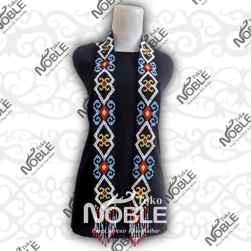 Jual Syal Manik Motif Dayak Kalbar - Putih Kuning - Kota Pontianak ...