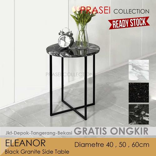 Jual ELEANOR - Carrara Marble Side Table Meja Marmer Kaki Hitam ...