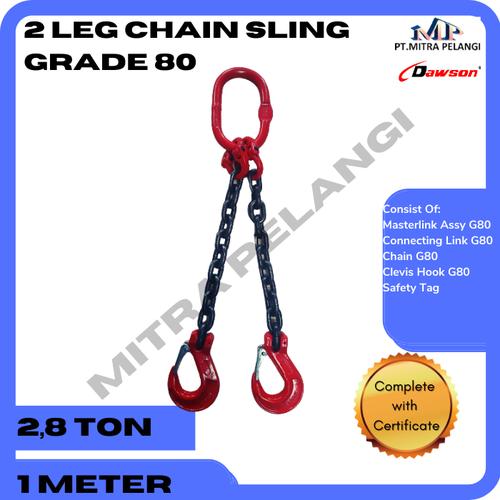 Jual 2 Leg Chain sling Grade 80 2,8 Ton - 1 Meter Dawson - Kab. Bogor ...