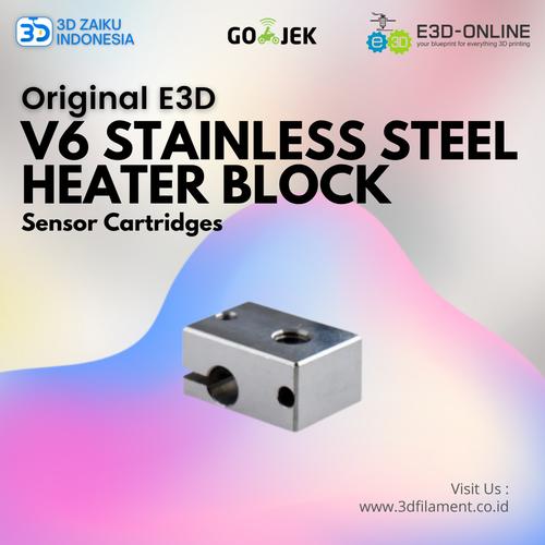 Jual Original E3D V6 Stainless Steel Heater Block for Sensor Cartridges ...