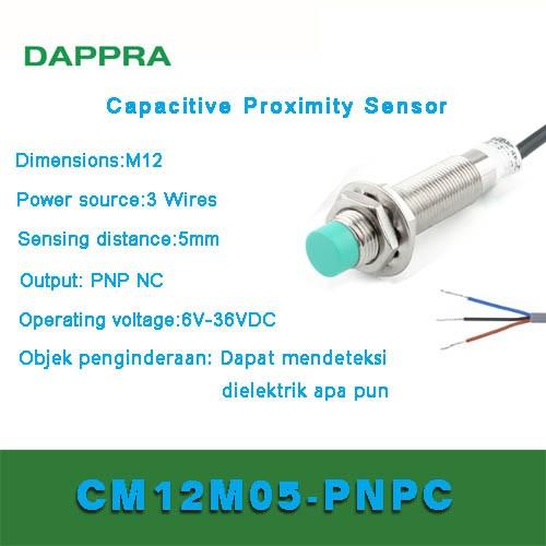 Jual PNP NC DC 10V Ke 36V M12 5MM Capacitive Proximity Sensor OC86 ...