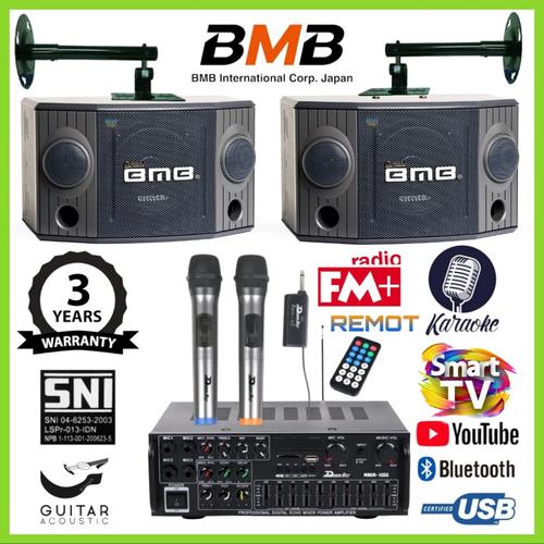 Jual Paket Sound System Speaker BMB Ampli BMB Mic Wireless BMB Komplit ...