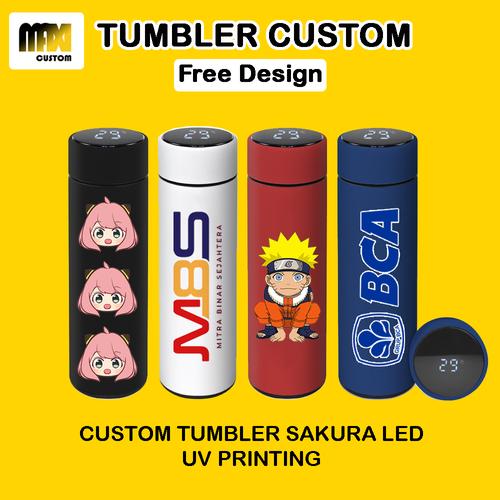 Jual TUMBLER TERMOS LED 500ml Custom Print Nama Botol Minum - LED Print ...