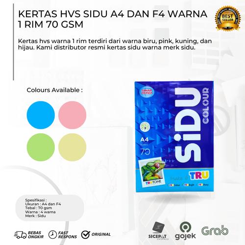 Jual Kertas HVS A4 Sidu Warna 1 rim - Kuning, Plastik - Jakarta Timur ...