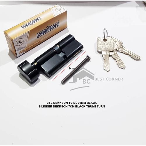 Jual Silinder Dekkson 7 cm THUMBTURN BLACK CYLINDER DEKSON TC DL70mm BL ...