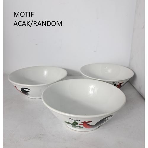 Jual (6pcs) Mangkuk Porcelain Ayam Mie Sop Bakso Keramik - Pandan ...