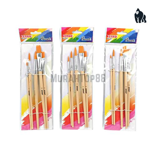 Jual Kuas Lukis Set Kenko BR-501 / Cat Air Acrylic Paint Brush Kit [5 ...
