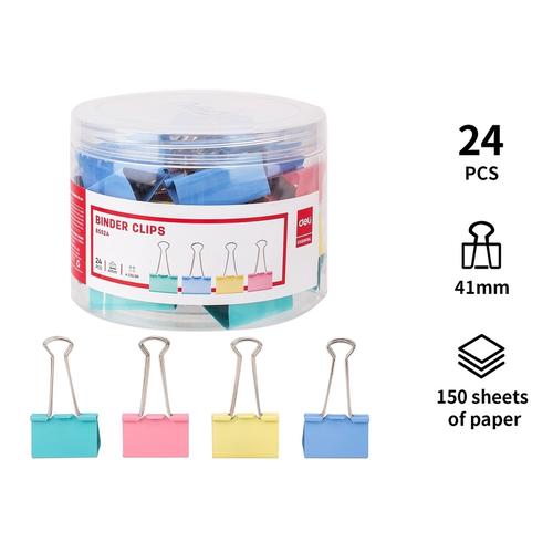 Jual BINDER CLIP 200 41 MM DELI 8552A KLIP KERTAS JEPIT WARNA PASTEL ...