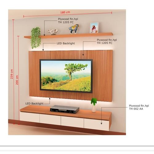 Jual backdrop tv minimalis gantung meja tv hpl custom - Kota Tangerang ...
