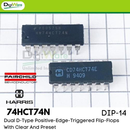 Jual 74HCT74N Dual D-Type Positive-Edge-Triggered Flip-Flops With Clear ...