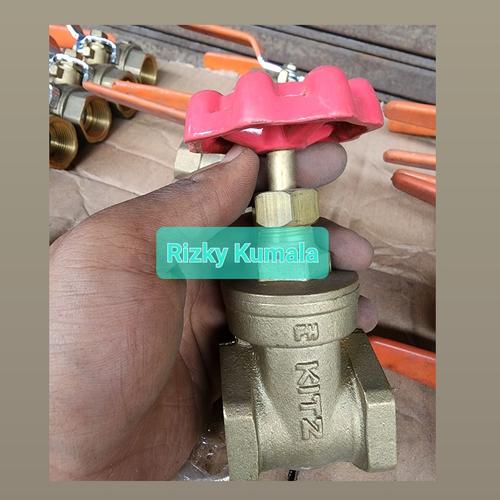 Jual Gate Valve KITZ 1" Inch Kuningan / Stop Kran / Keran Air - Kota Surabaya - Rizky kumala ...