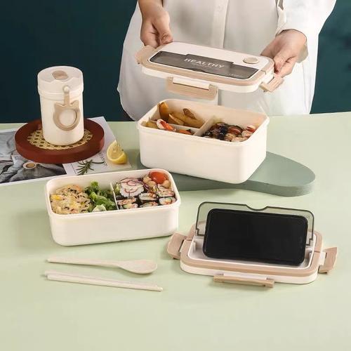 Jual Lunch Box Bento 1500ML Kotak Makan 3 Sekat Dengan Gagang Handle ...