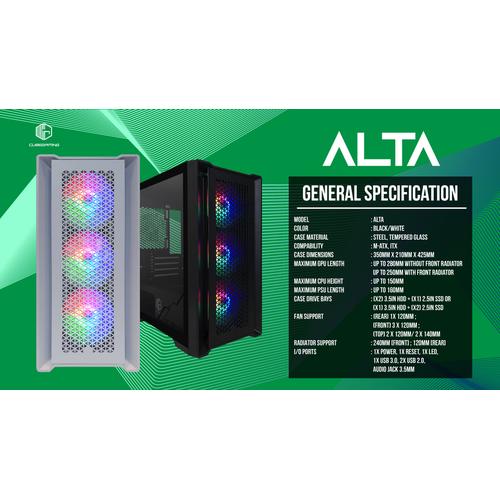 Jual CASING KOMPUTER GAMING PC CASE CUBE GAMING ALTA TEMPERED GLASS NON ...