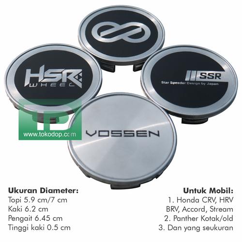 Jual DOP HONDA CRV HRV BRV ACCORD STREAM TOPI 7/6.2 CM ENKEI HSR SSR VOSSEN - Silver, Polos No ...