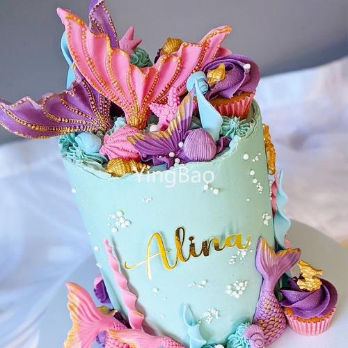 Jual CCM16 Cake Topper Mermaid Tail 3D Ekor Ikan Putri Duyung Laut Hias ...