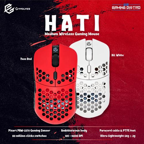Jual Mouse Gaming G-Wolves Hati Medium Wireless Sensor PAW3370 Weight ...