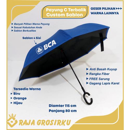 Jual Payung C Terbalik Reverse Payung Kazbrella Gagang C Custom Logo ...
