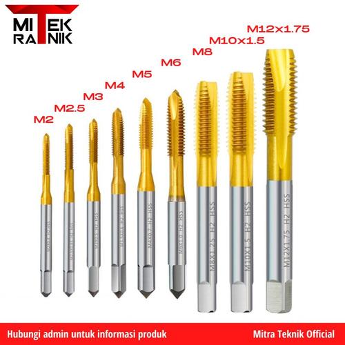 Jual hand tap M2 - M8 HSS titanium pointed flute - M3 - Kab. Kebumen ...