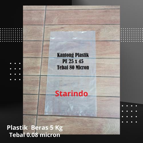 Jual Plastik beras 5 kg polos plastik bening ukuran 25x45 cm bahan pe ...