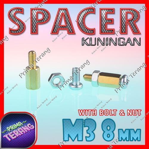Jual Spacer 0.8 Cm 0.8cm 0,8 Cm 0,8cm Kuningan Male Female + Mur Baut ...