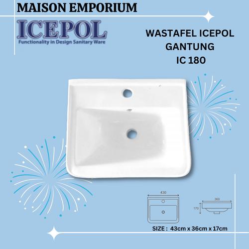 Jual BASIN ICEPOL IC180 + BRACKET / WASTAFEL GANTUNG IC 180 MINIMALIS ...