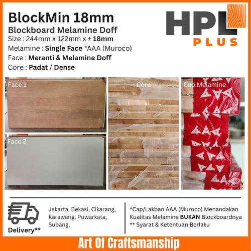 Jual Blokmin 18mm 1 Muka Blokboard Melamine 18mm SF Single Face - Kab ...