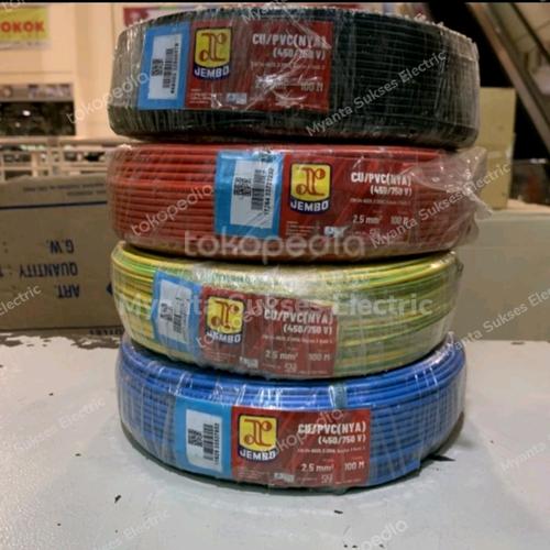 Jual Kabel Tunggal NYA 2,5 2.5 mm Roll 100M Random Jembo Voksel Extrana ...