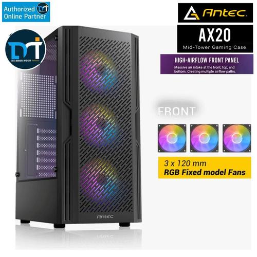 Promo Antec AX20 - High Airflow Tempered Glass Mid-Tower ATX Gaming ...