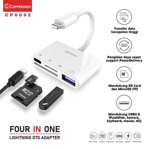 Promo COPPER CP6002 Lightning HUB 4in1 Converter SD/TF/USB2.0/Lightning - Jakarta Barat - Copper ...