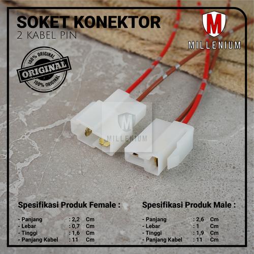 Jual Soket Konektor 2 Pin Besar / Socket Sambung Mobil Motor Kabel ...