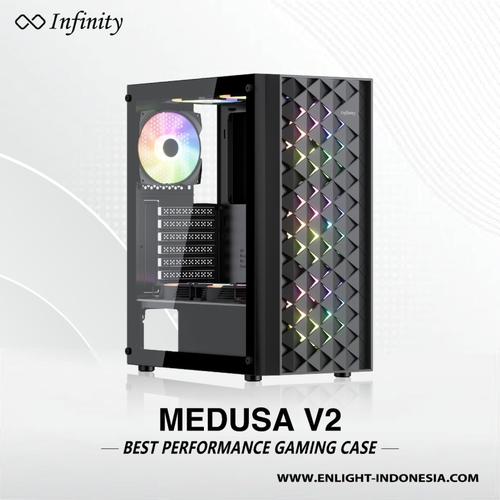 Jual Casing Infinity Medusa V2 Tempered glass side panel with Type C ...