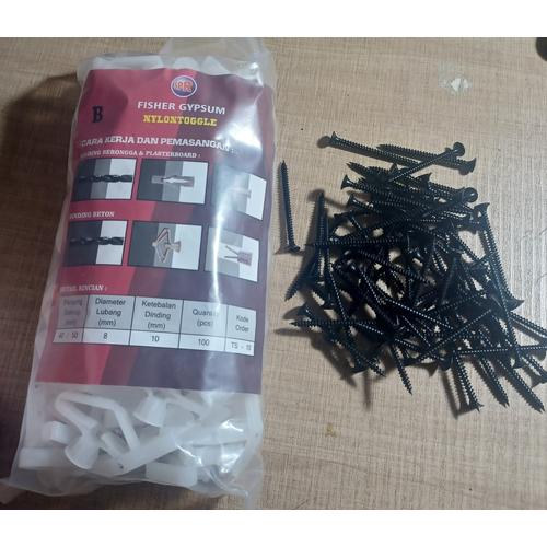 Jual Fisher gypsum / viser gysum / fiser gipsum + sekrup 100pcs ...