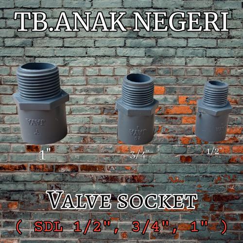 Jual Valve Socket PVC Jaya TS 3/4" Inch - Fitting Pipa SDL Sok Drat ...