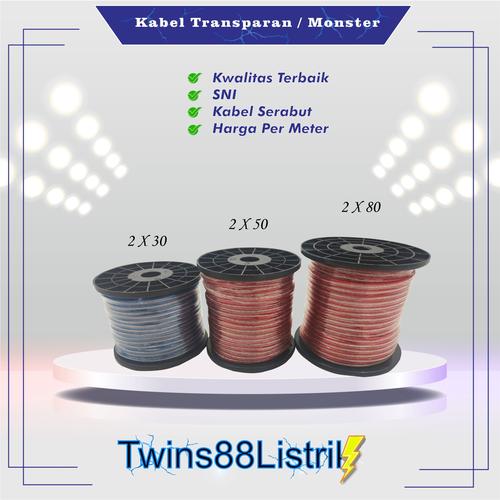 Jual Kabel Transparan / Monster / Monster cable - 2 x 30 - Kota ...